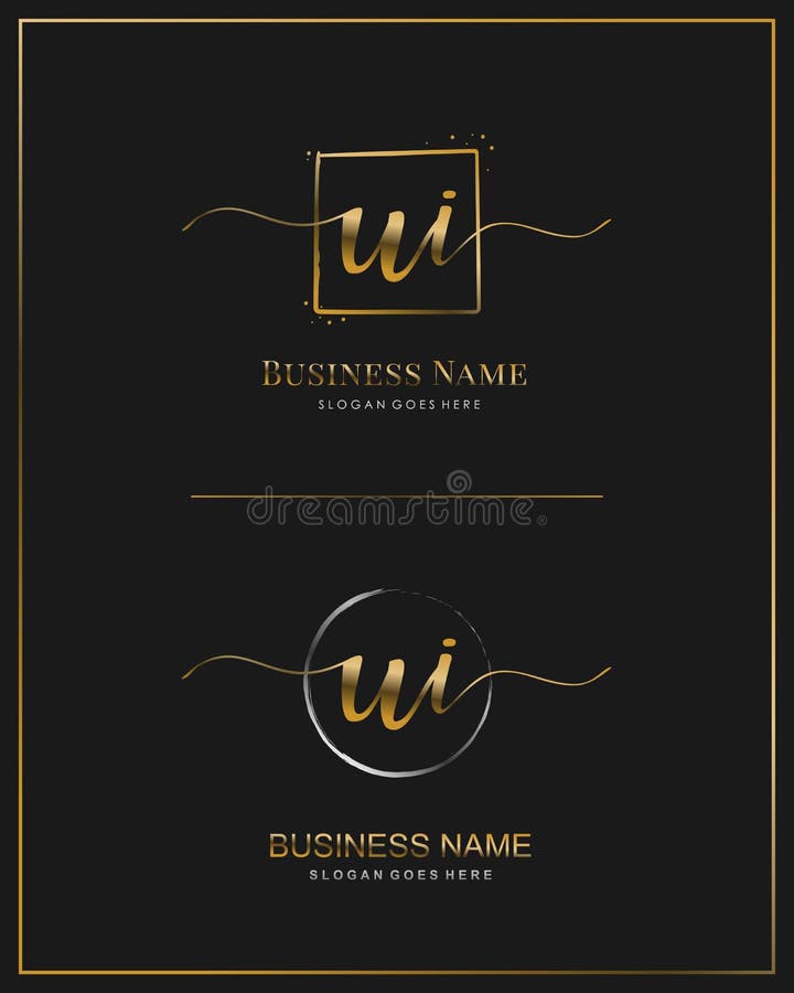 Initial U I UI Handwriting Logo Vector. Letter Handwritten Logo ...