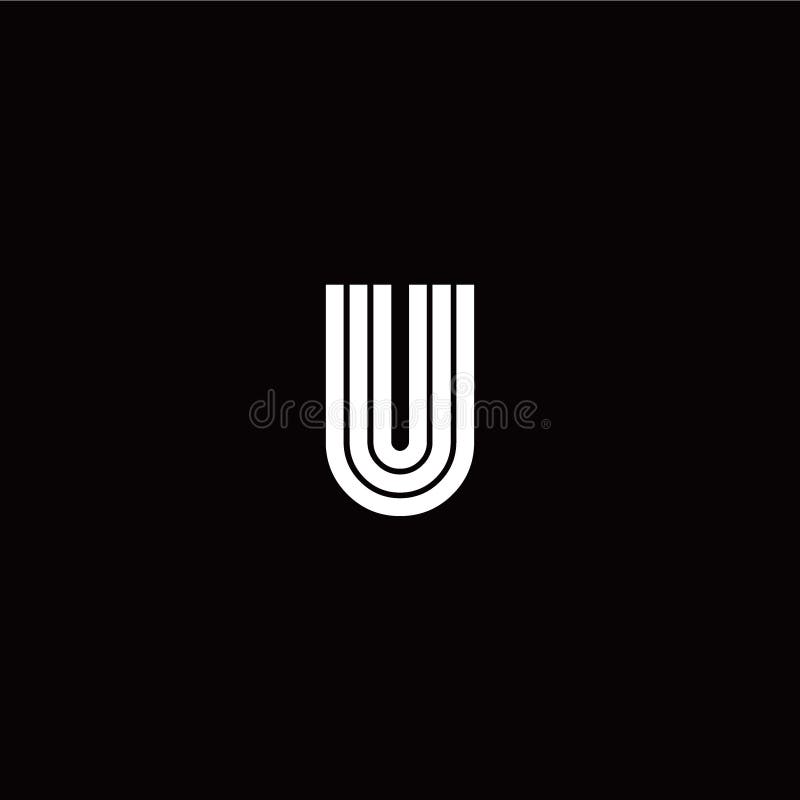 Initial U Letter with Monogram Line Style Logo Template Vector Stock ...