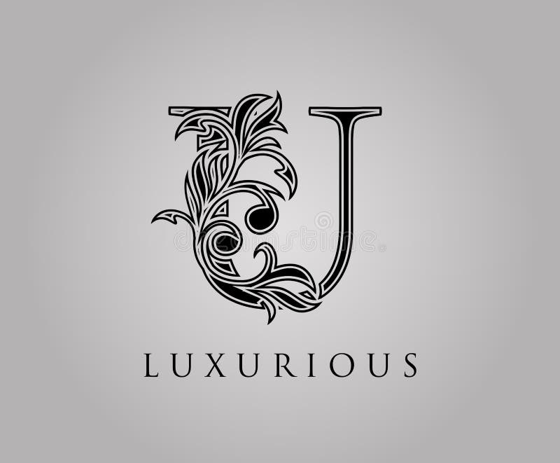 Initial U Luxury Logo Icon. Classic Floral U Letter Logo Design Vector ...