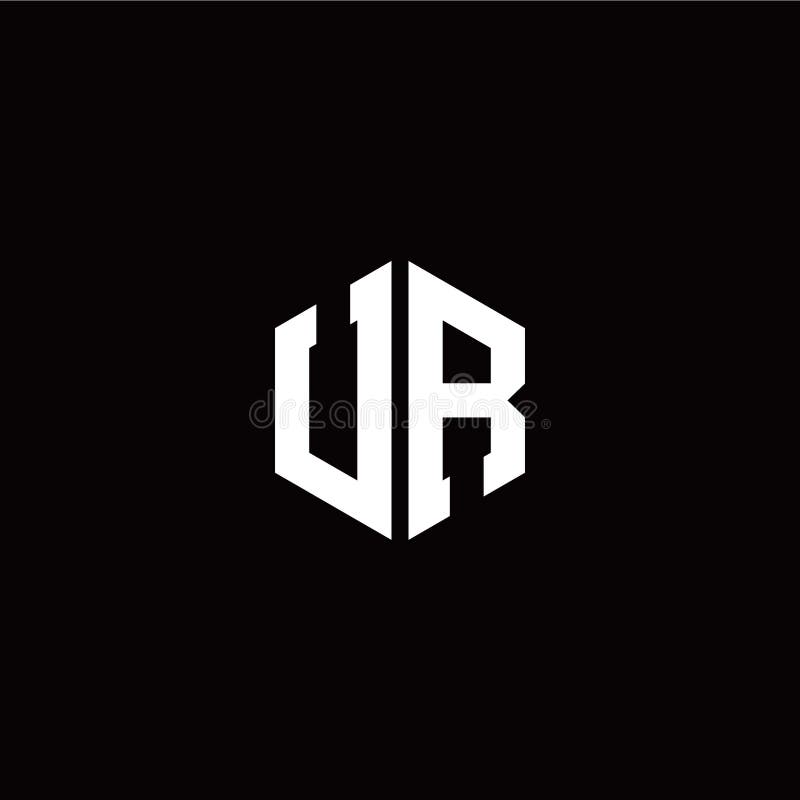 Initial U R Letter with Polygon Modern Style Logo Template Vector Stock ...