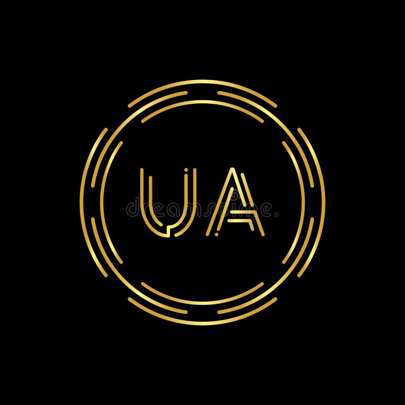 Initial UA Logo Creative Typography Vector Template. Digital Abstract ...