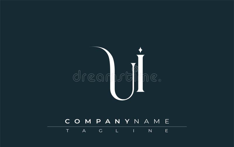 Initial UI Logo Design Vector Stock Vector - Illustration of sign ...