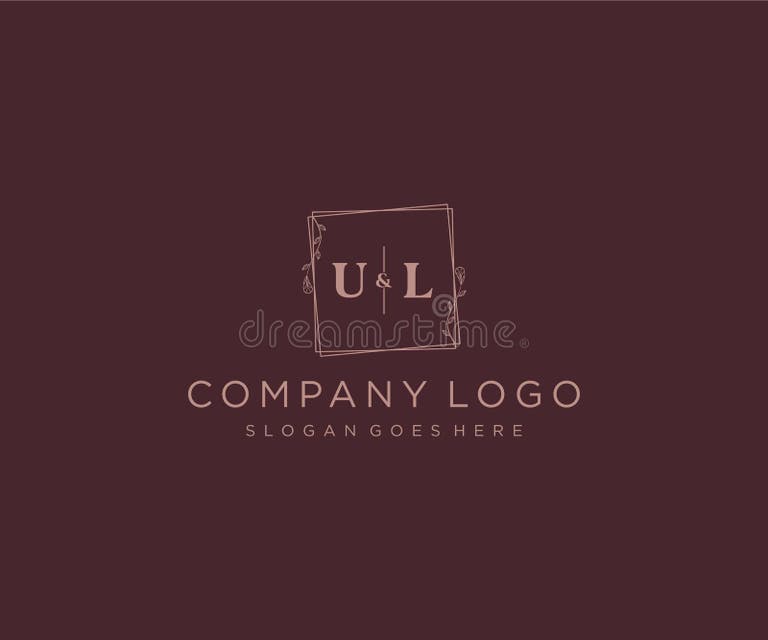Initial UL Letters Decorative Luxury Wedding Logo Stock Vector ...