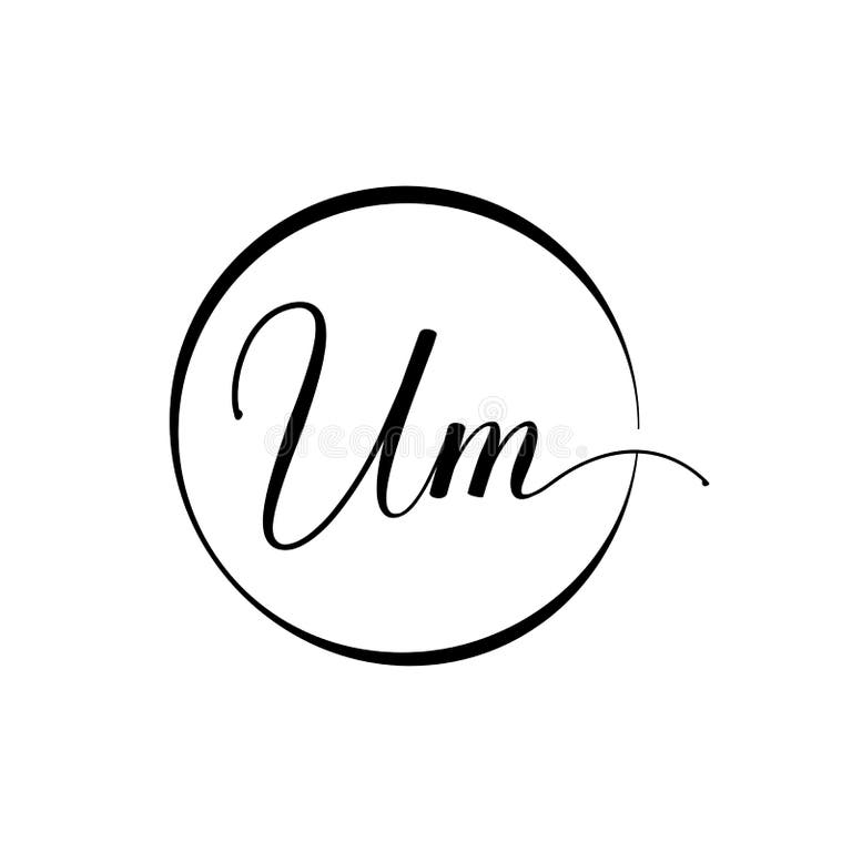 Initial UM Letter Logo Design Vector Template. Abstract Script Letter ...