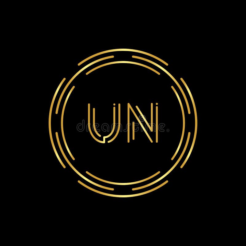 Initial UN Logo Creative Typography Vector Template. Digital Abstract ...