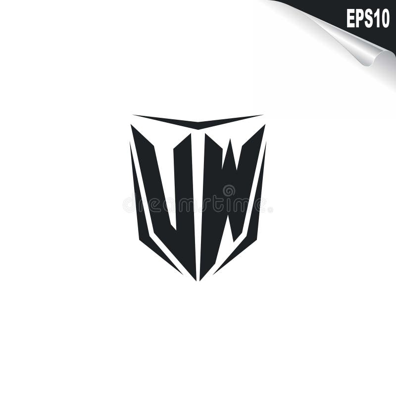 Initial UW Logo Design with Shield Style, Logo Business Branding Stock ...