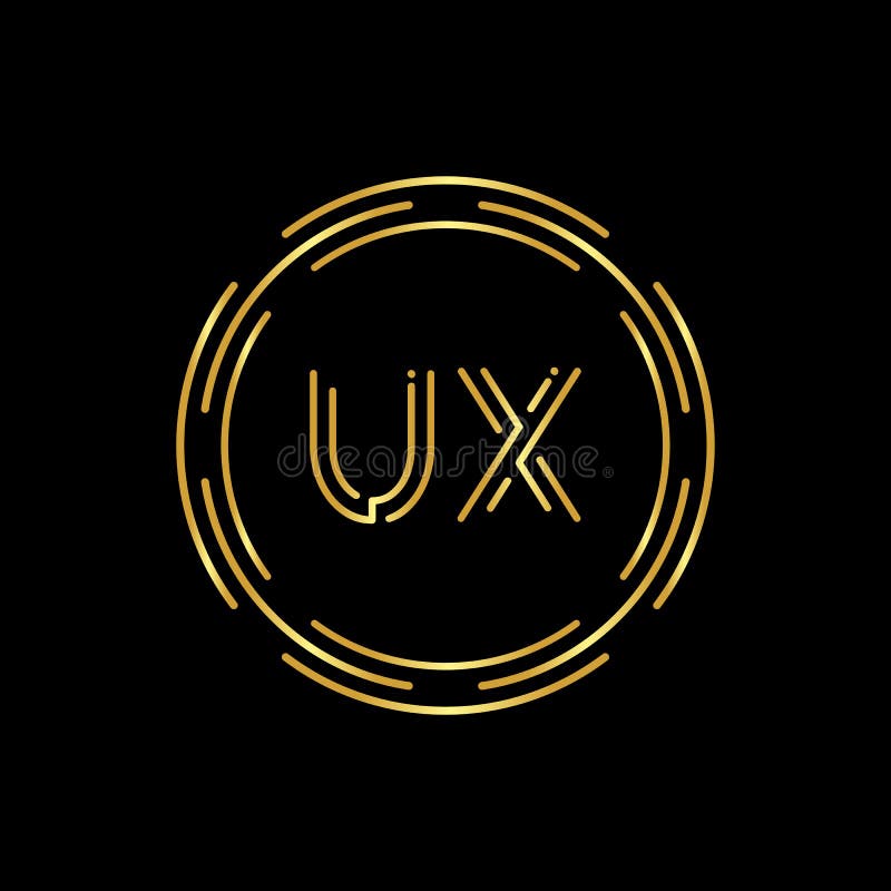 Initial UX Logo Creative Typography Vector Template. Digital Abstract ...