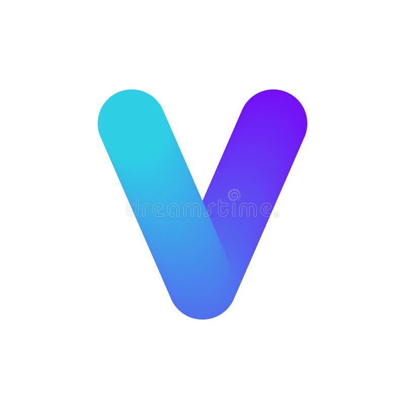 Initial V Letter Logo Design. Gradient Twisted Ribbon for Logotype ...