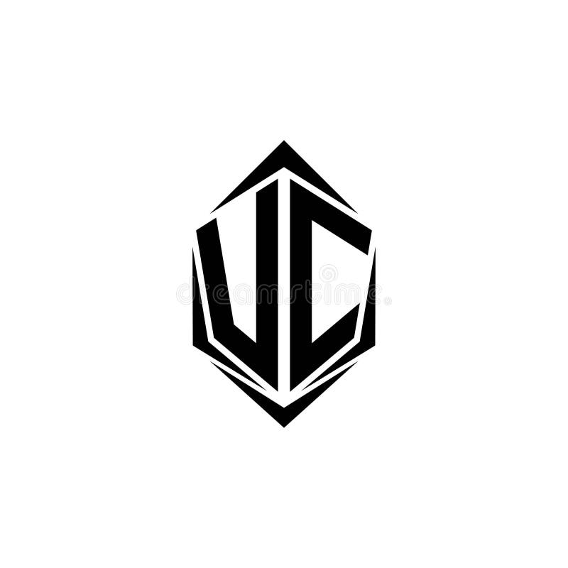 Initial VC Logo Design with Shield Style, Logo Business Branding Stock ...