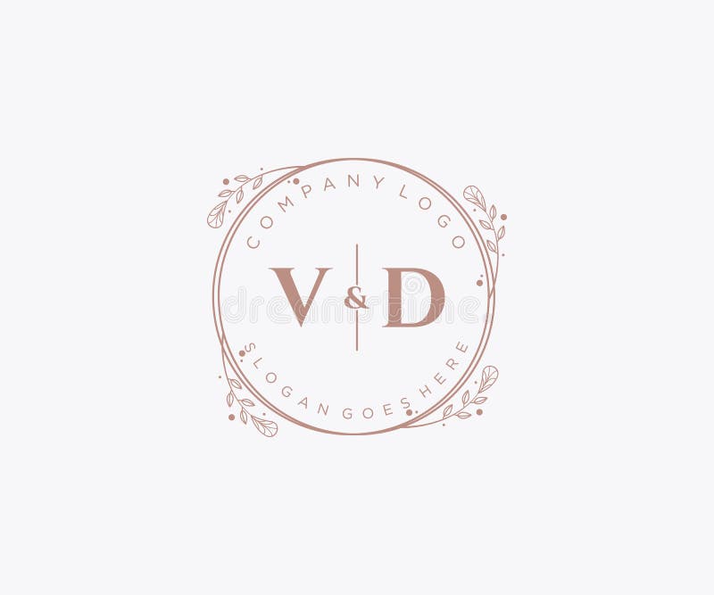 Initial VD Letters Decorative Luxury Wedding Logo Stock Vector ...