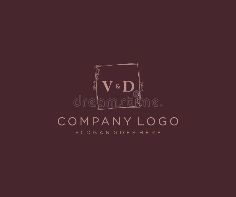 Initial VD Letters Decorative Luxury Wedding Logo Stock Vector ...