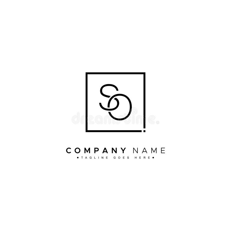 Initial so Vector Logo - Elegant Monogram Template for Letter S and O ...