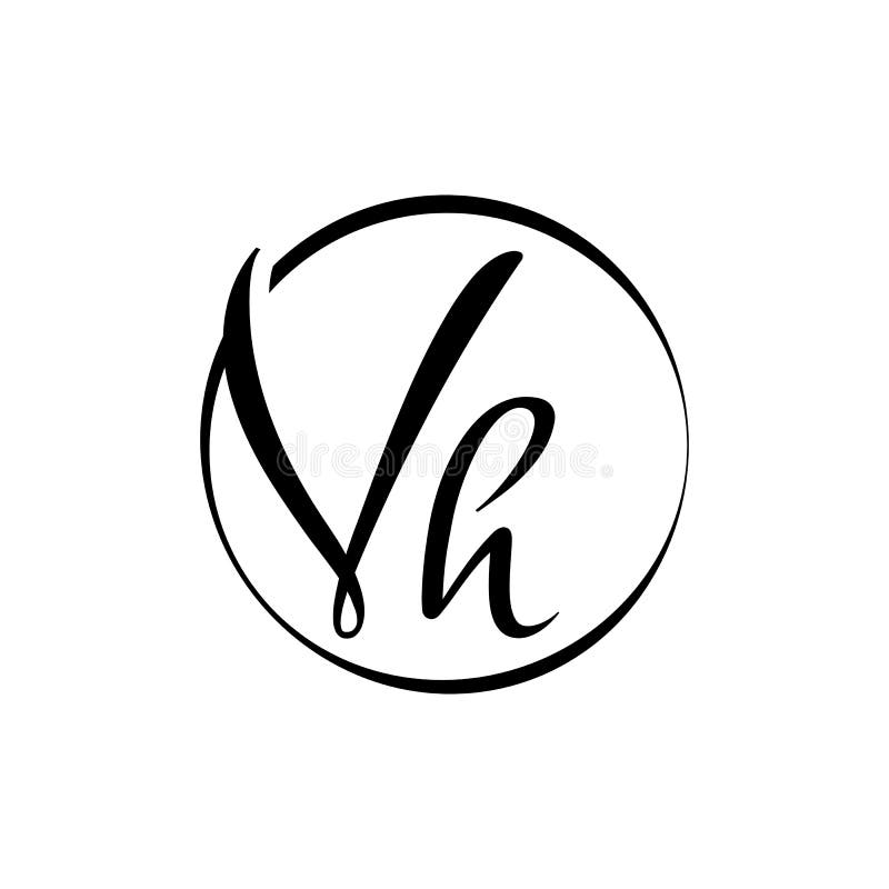 Initial VH Letter Logo Design Vector Template. Abstract Script Letter ...