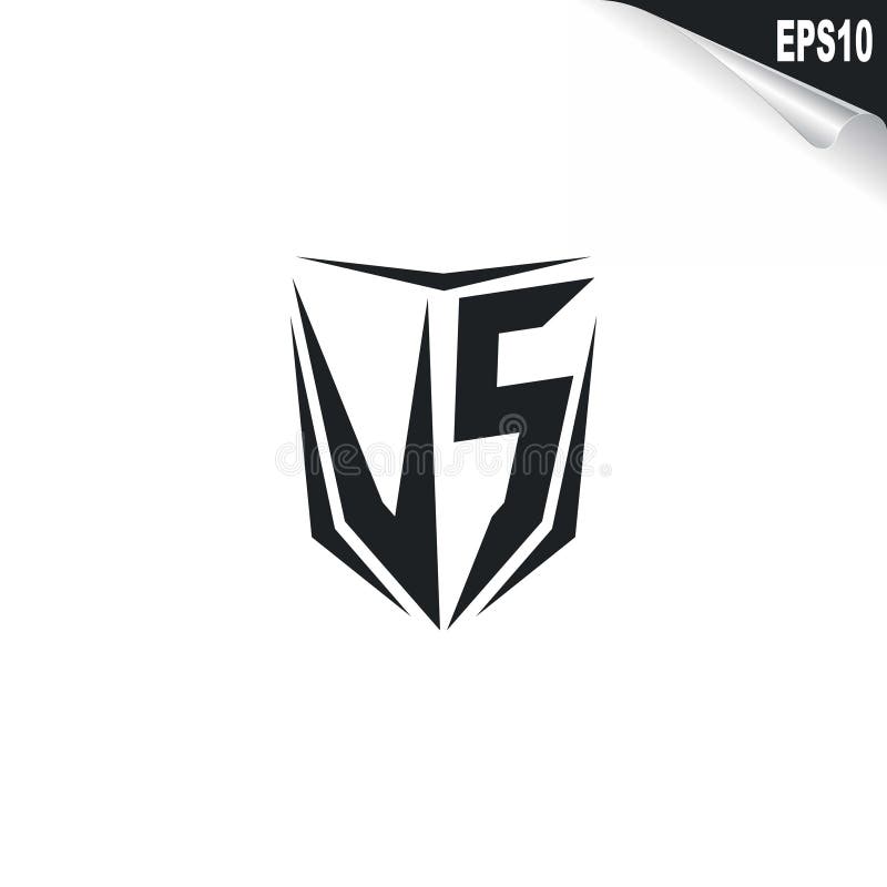 Initial VS Logo Design with Shield Style, Logo Business Branding Stock ...