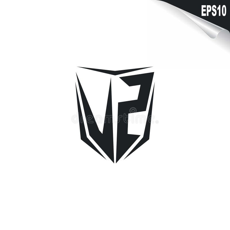 Initial VZ Logo Design with Shield Style, Logo Business Branding Stock ...