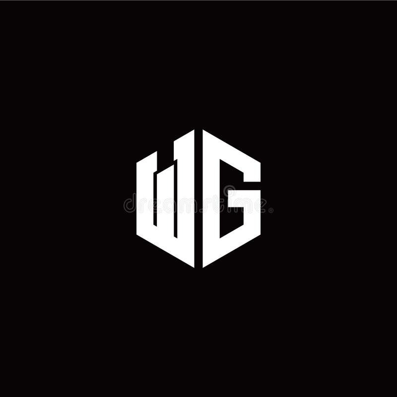 Initial W G Letter with Polygon Modern Style Logo Template Vector Stock ...
