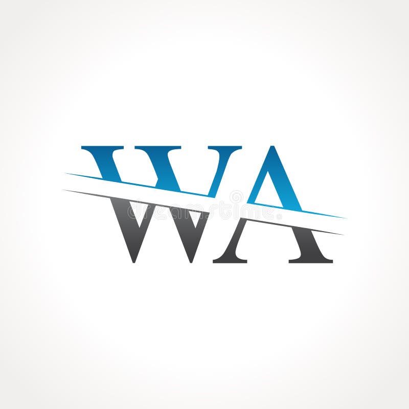 Initial WA Letter Linked Logo. Creative Letter WA Logo Design Vector ...