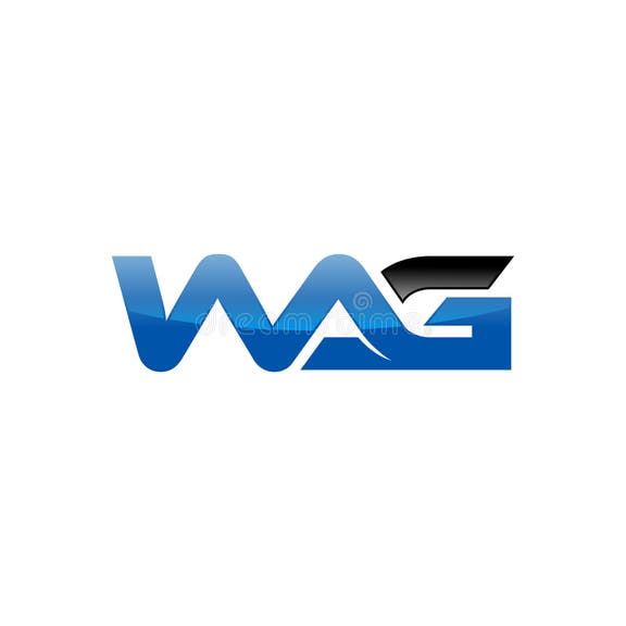 Initial WAG Logo Vector Modern Blue Black Color Stock Vector ...