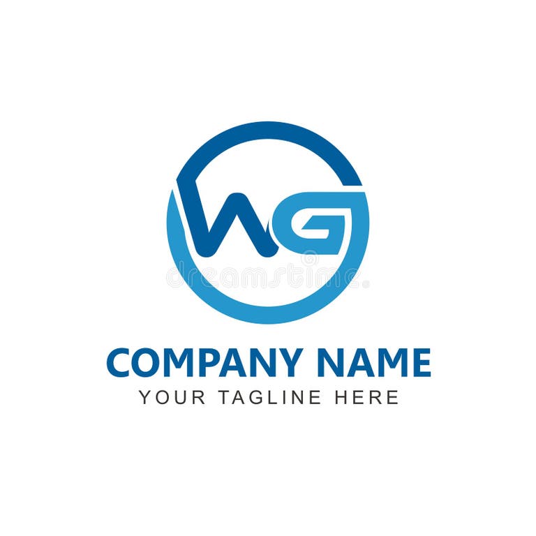 Initial WG Logo Monogram Design Modern Template Stock Vector ...