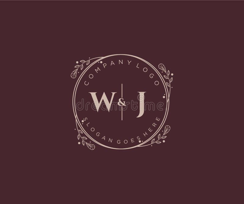 Initial WJ Letters Decorative Luxury Wedding Logo Stock Vector ...