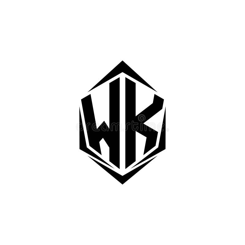 Initial WK Logo Design with Shield Style, Logo Business Branding Stock ...