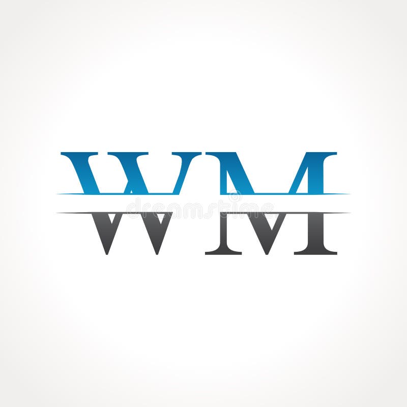 Initial WM Letter Linked Logo. Creative Letter WM Logo Design Vector ...