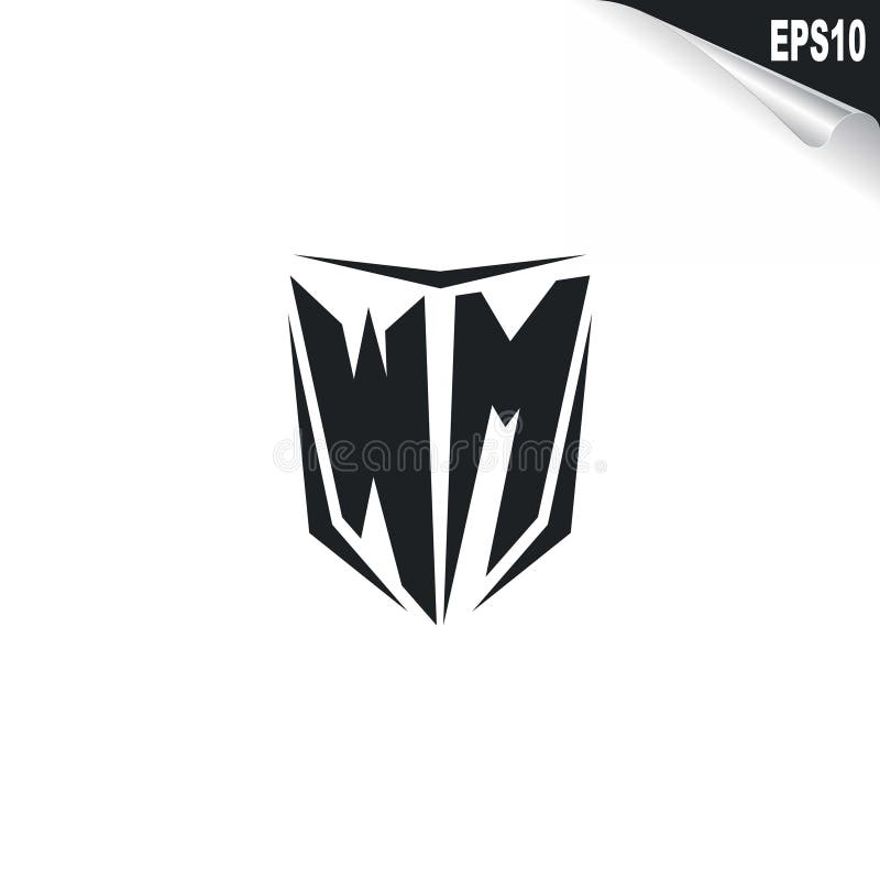 Initial WM Logo Design with Shield Style, Logo Business Branding Stock ...