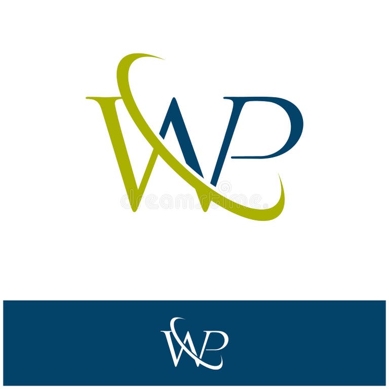 Initial WP Letter Linked Logo. Creative Letter WP Stock Vector ...