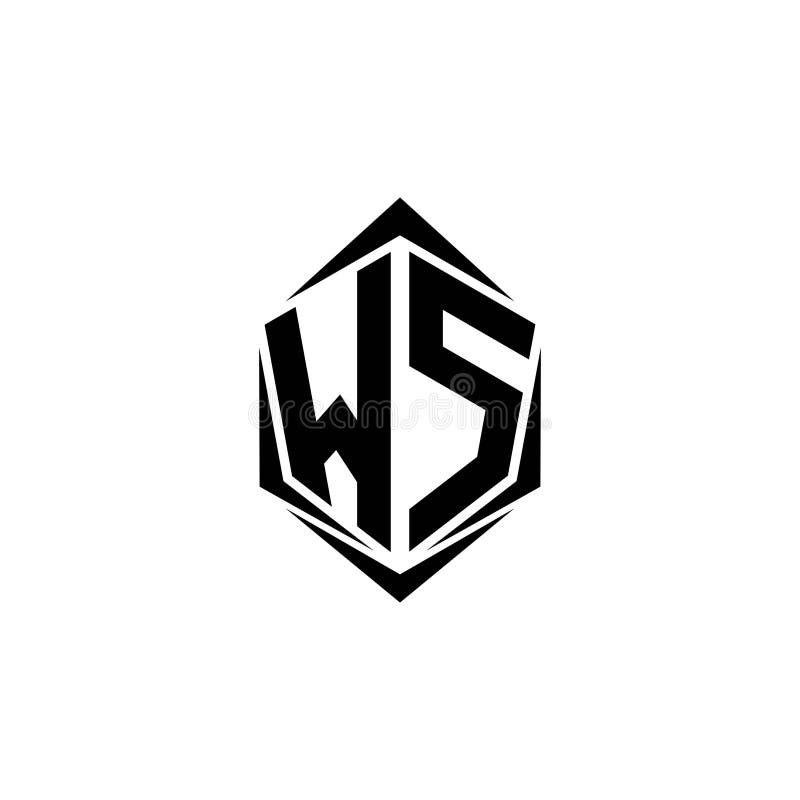 Initial WS Logo Design with Shield Style, Logo Business Branding Stock ...