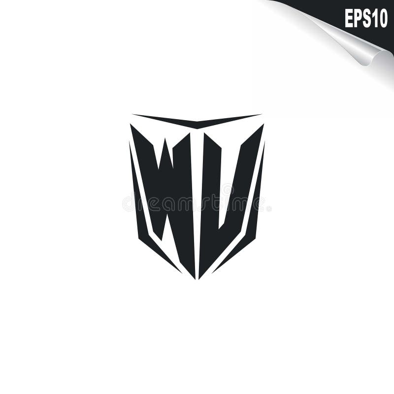 Initial WU Logo Design with Shield Style, Logo Business Branding Stock ...