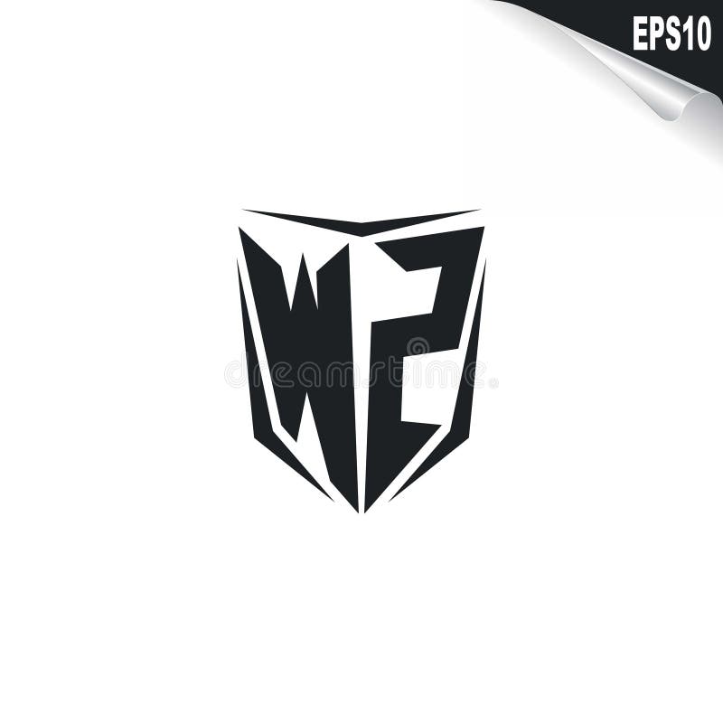 Initial WZ Logo Design with Shield Style, Logo Business Branding Stock ...