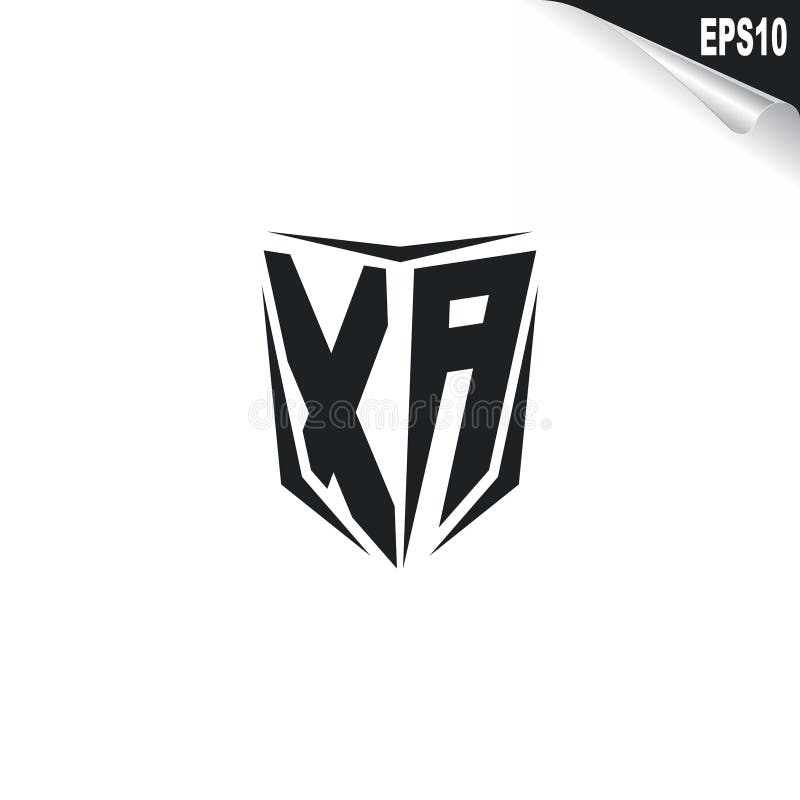 Initial Xa Logo Design with Shield Style, Logo Business Branding Stock ...