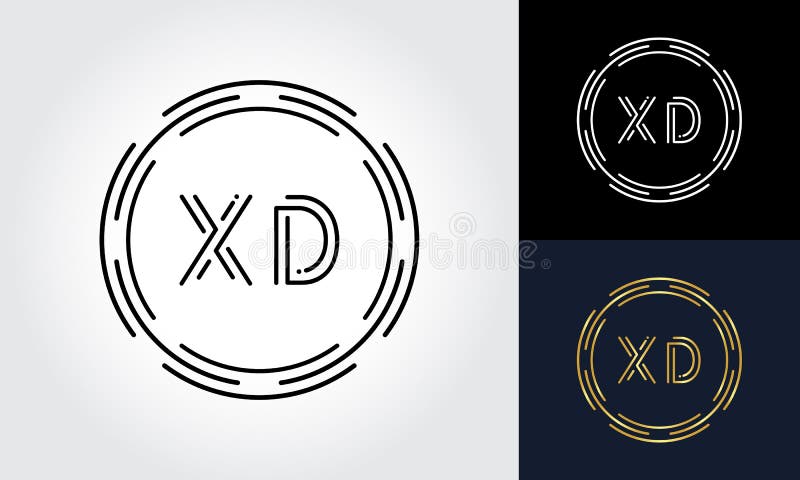 Initial XD Letter Logo Design Vector Template. Abstract Circle Letter ...