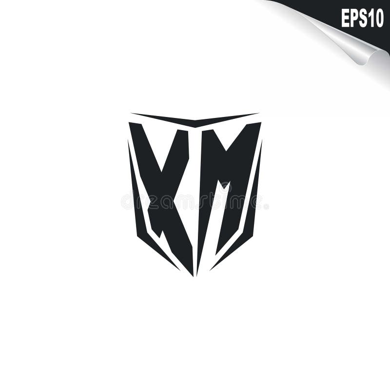 Initial XM Logo Design with Shield Style, Logo Business Branding Stock ...