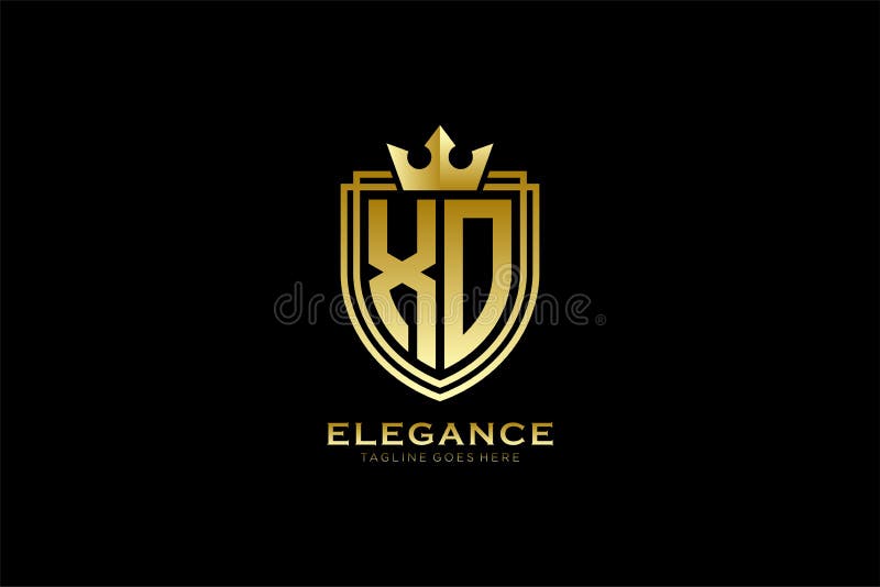 Initial XO Elegant Luxury Monogram Logo or Badge Template with Scrolls ...