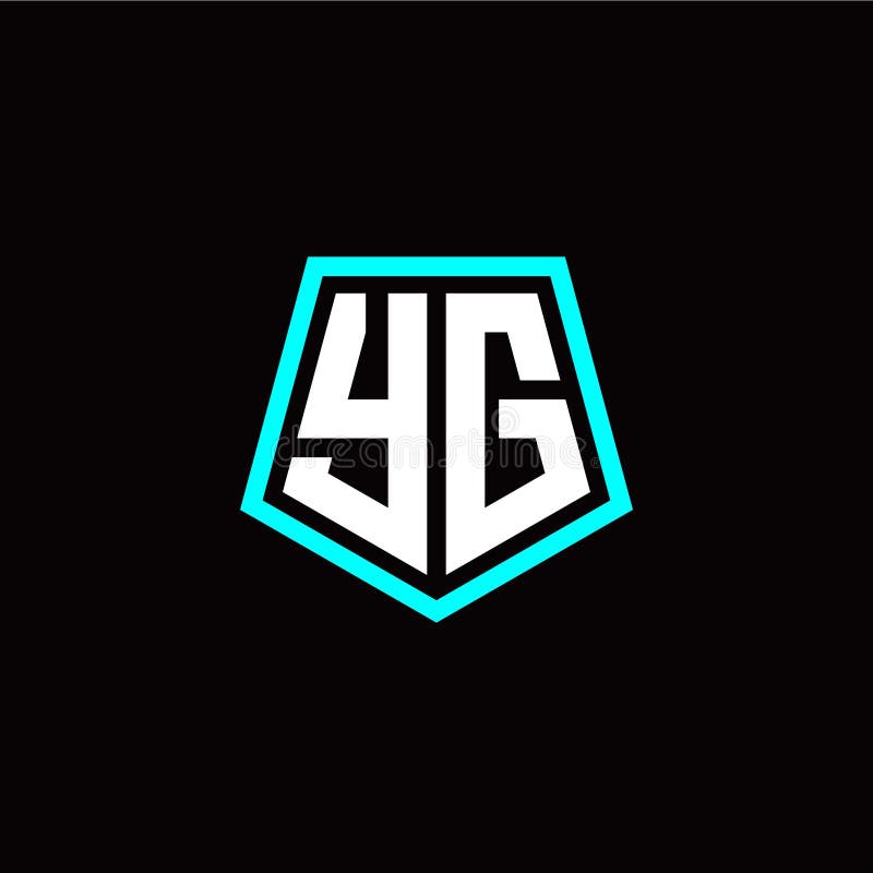 Initial Y G Letter with Polygon Modern Style Logo Template Vector Stock ...