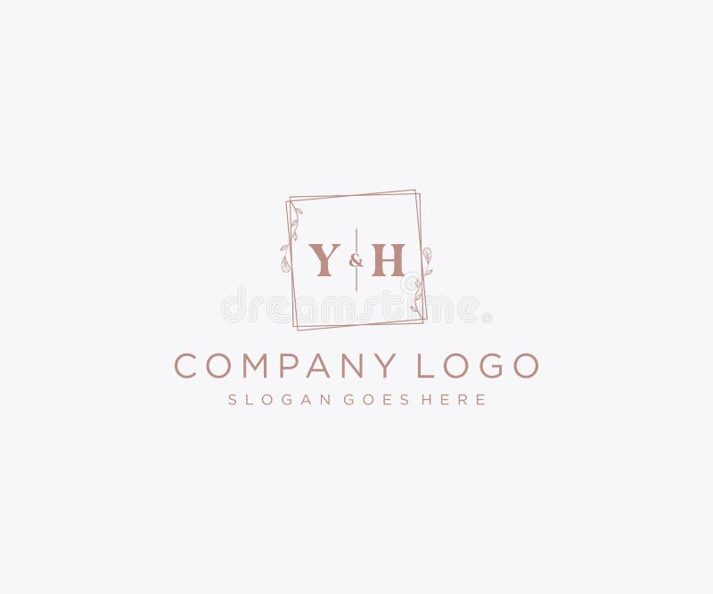 Initial YH Letters Decorative Luxury Wedding Logo Stock Vector ...