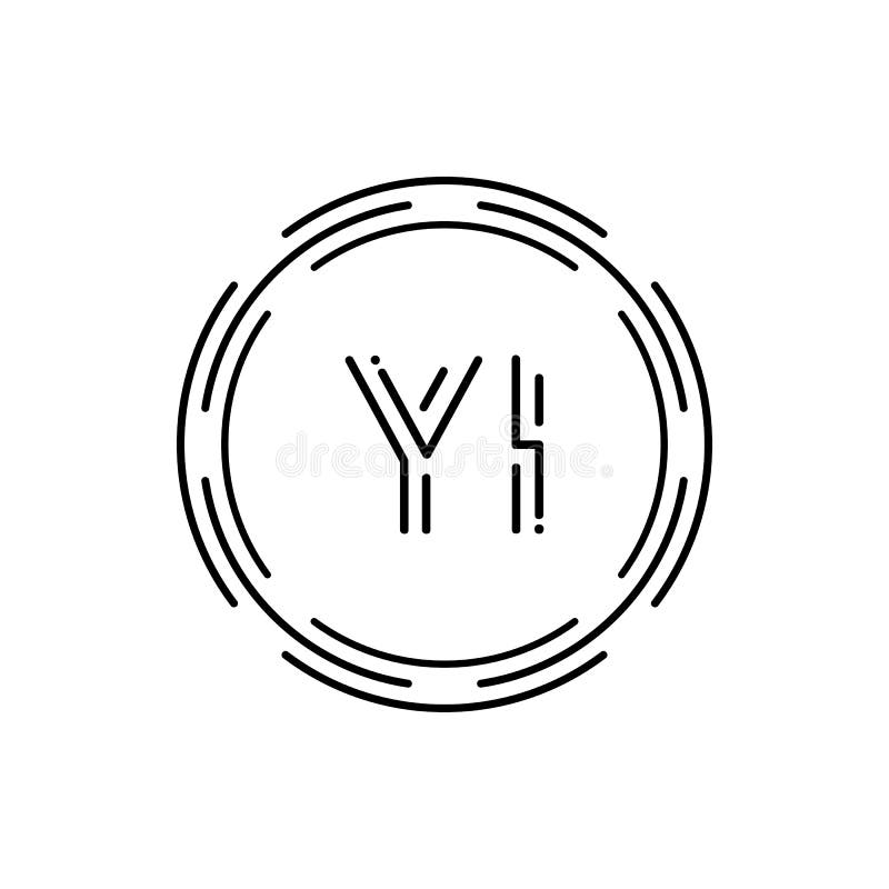Initial YI Logo Design Vector Template. Creative Circle Letter YI ...