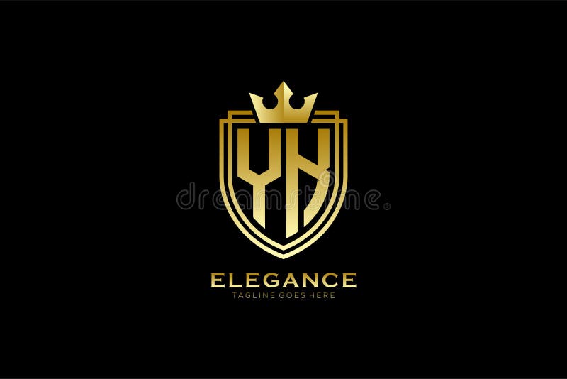 Initial YK Elegant Luxury Monogram Logo or Badge Template with Scrolls ...