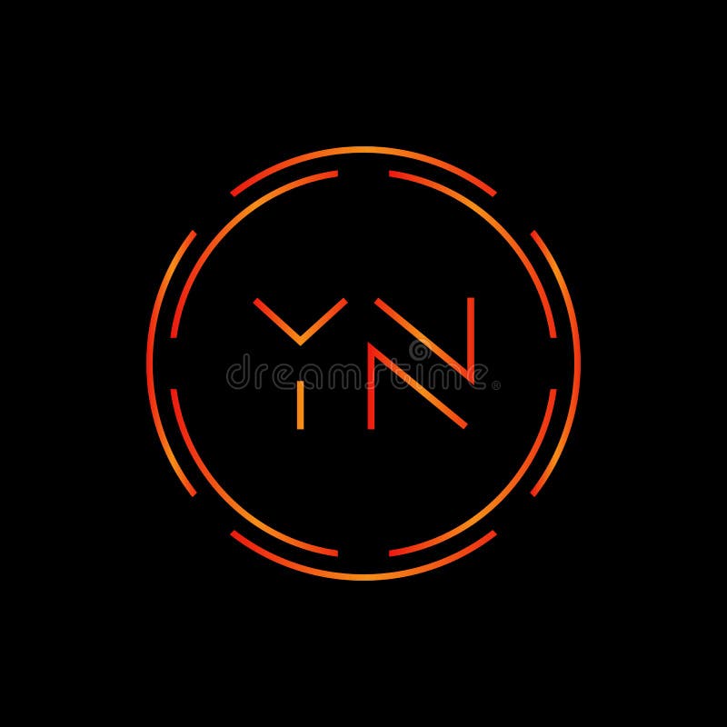 Initial YN Logo Design Vector Template. Creative Circle Letter YN ...