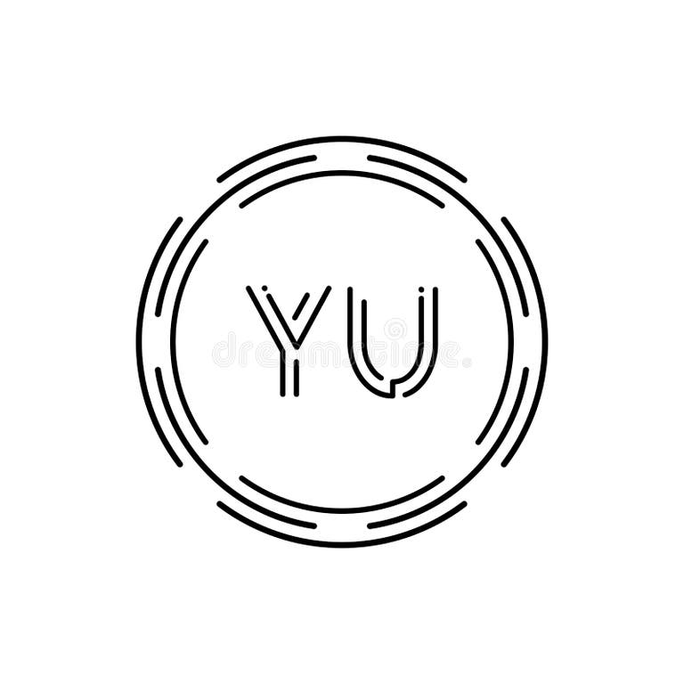 Initial YU Logo Design Vector Template. Creative Circle Letter YU ...