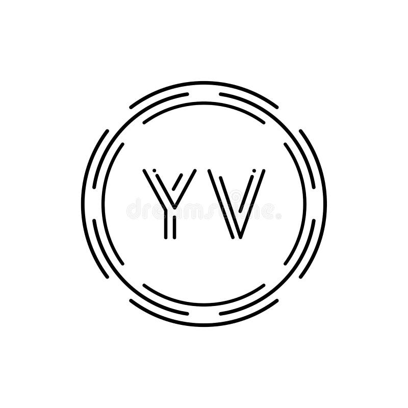 Initial YV Logo Design Vector Template. Creative Circle Letter YV ...