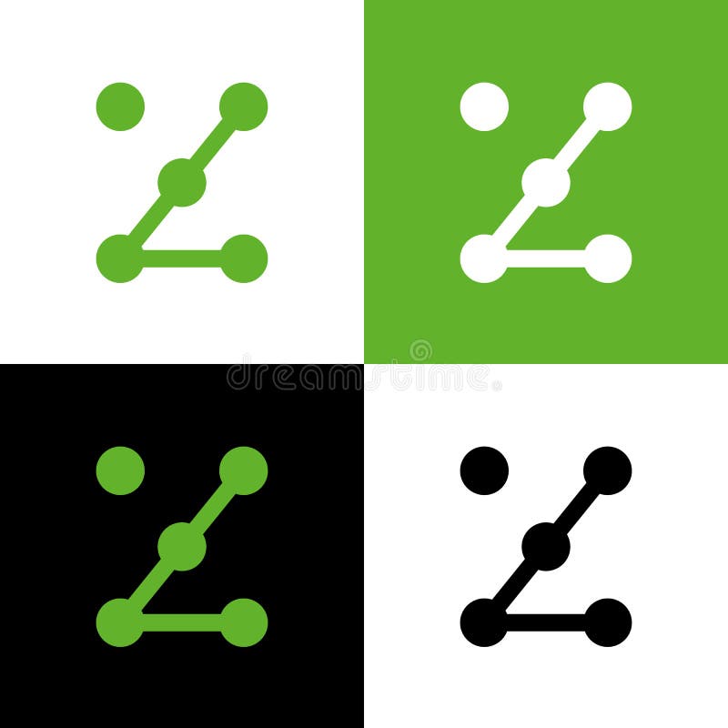 Initial Z Logo Design Template Elements, Dot Connection Vector ...