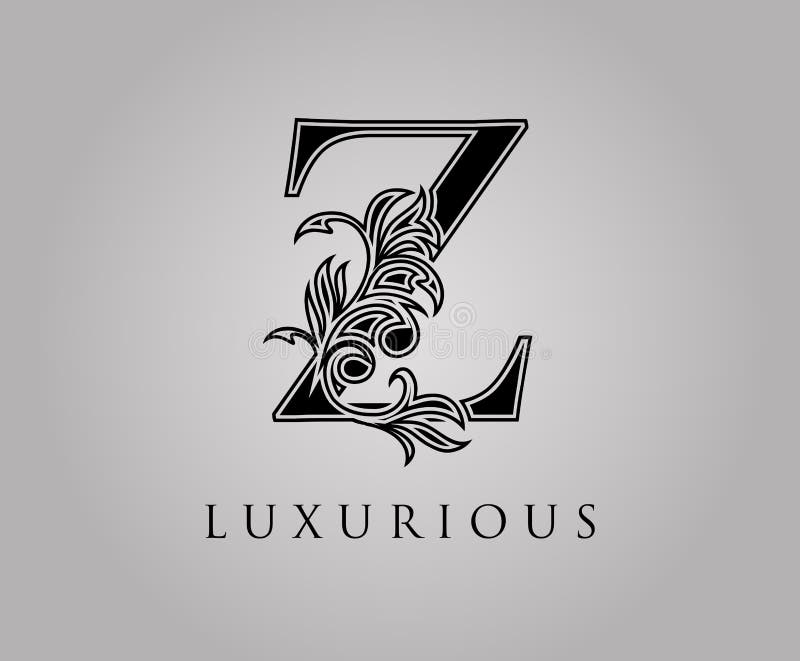 Initial Z Luxury Logo Icon. Classic Floral Z Letter Logo Design Vector ...