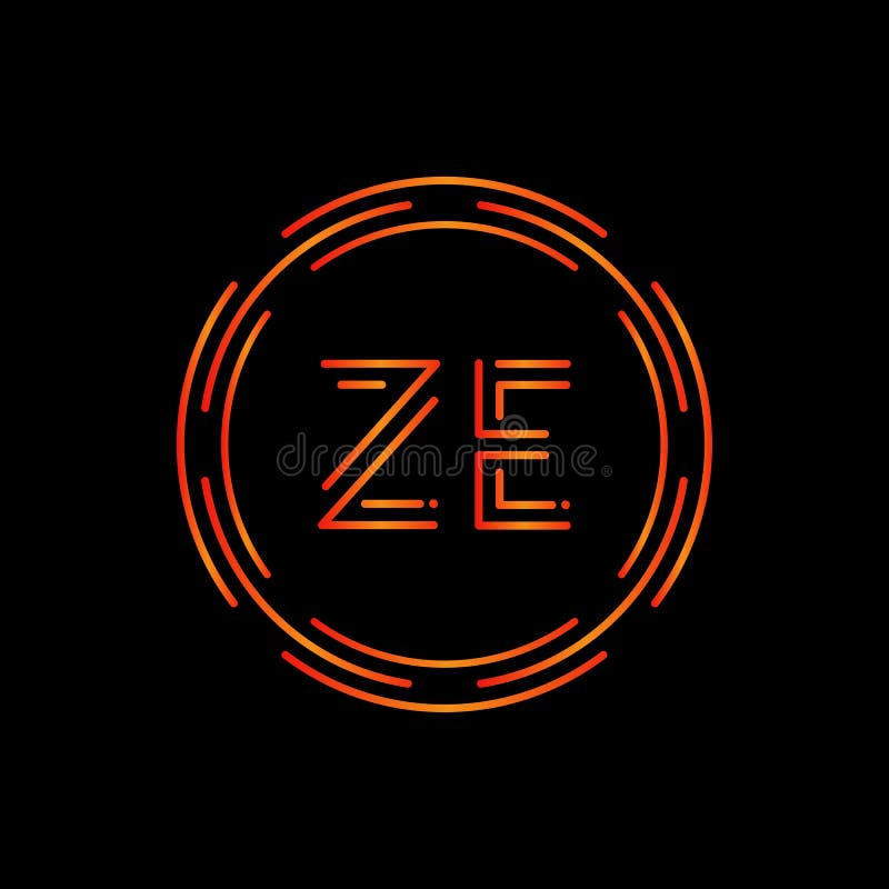 Initial ZE Logo Design Vector Template. Digital Circle Letter ZE ...