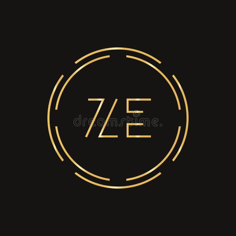 Initial ZE Logo Design Vector Template. Digital Circle Letter ZE ...