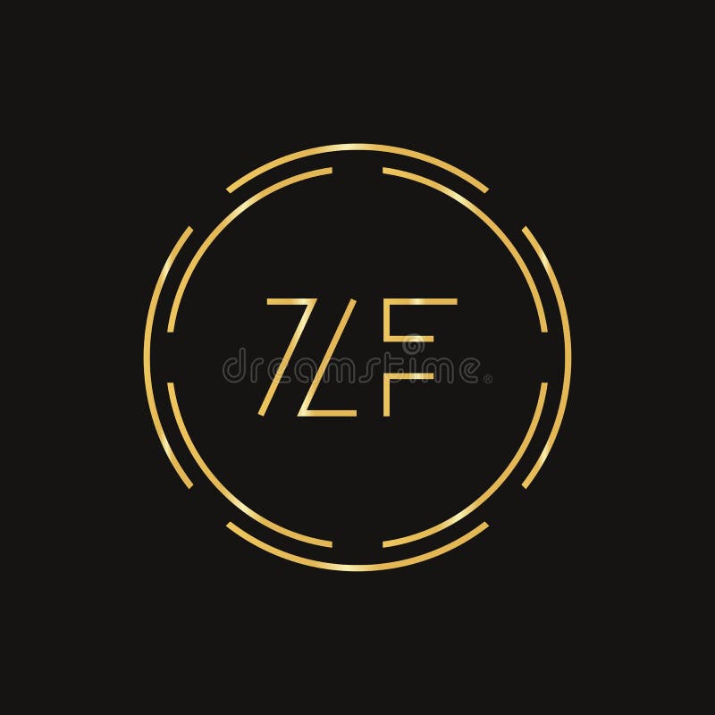 Initial ZF Logo Design Vector Template. Digital Circle Letter ZF ...