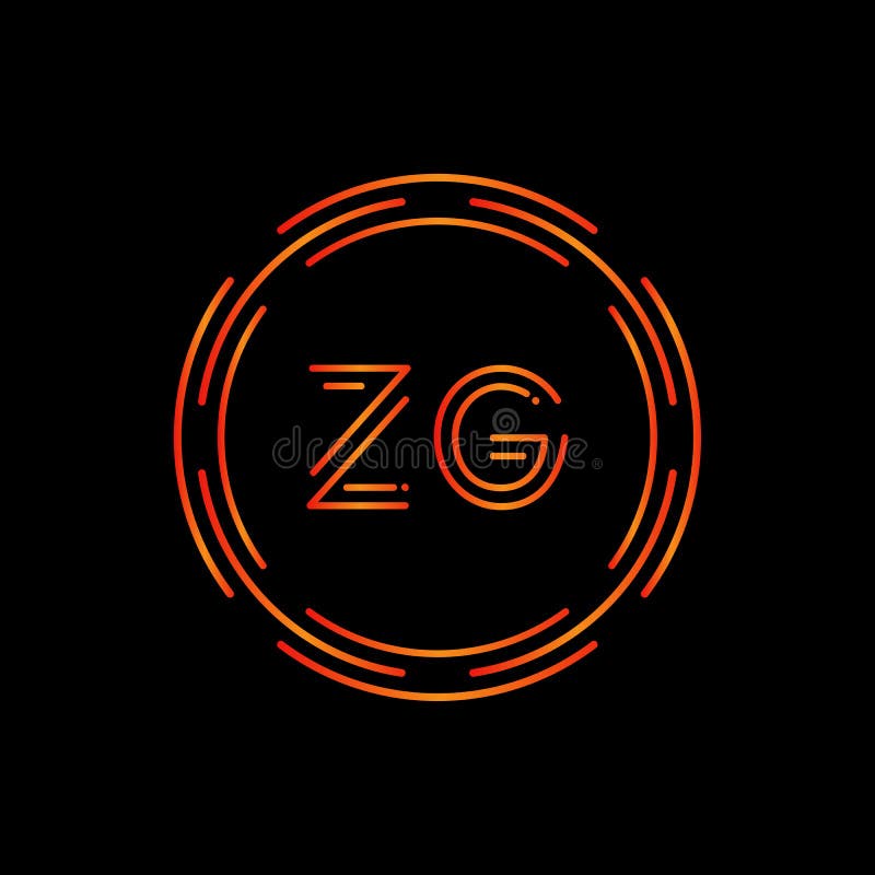 Initial ZG Logo Design Vector Template. Digital Circle Letter ZG ...