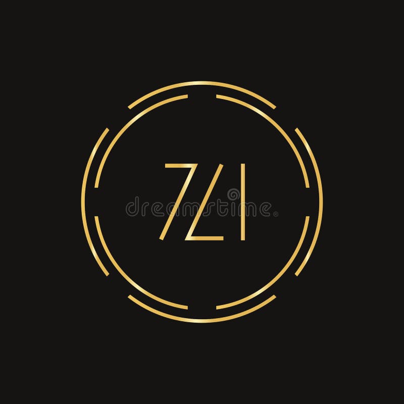Initial ZI Logo Design Vector Template. Digital Circle Letter ZI ...