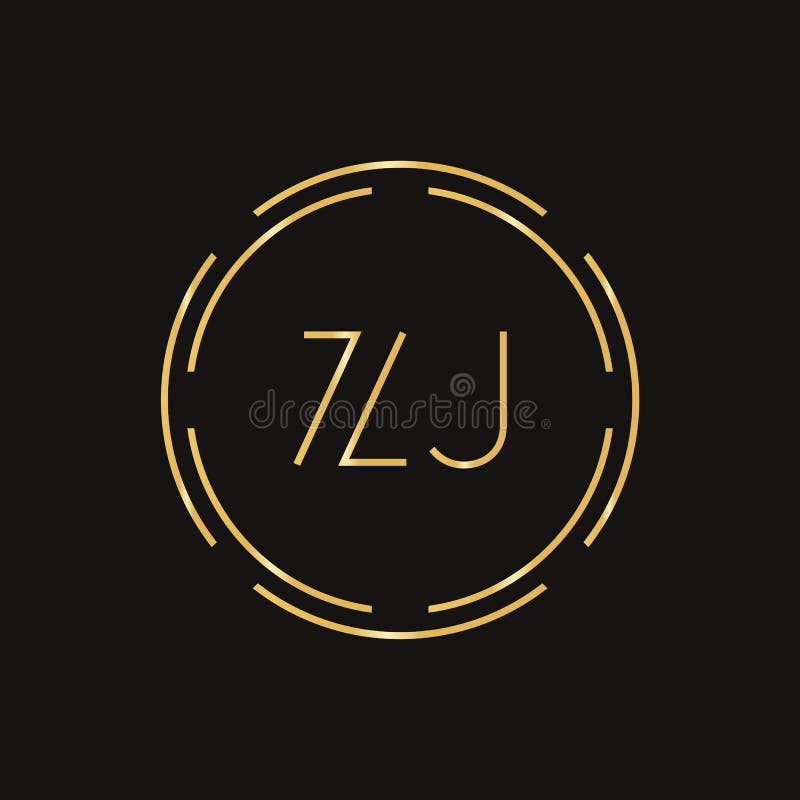 Initial ZJ Logo Design Vector Template. Digital Circle Letter ZJ ...